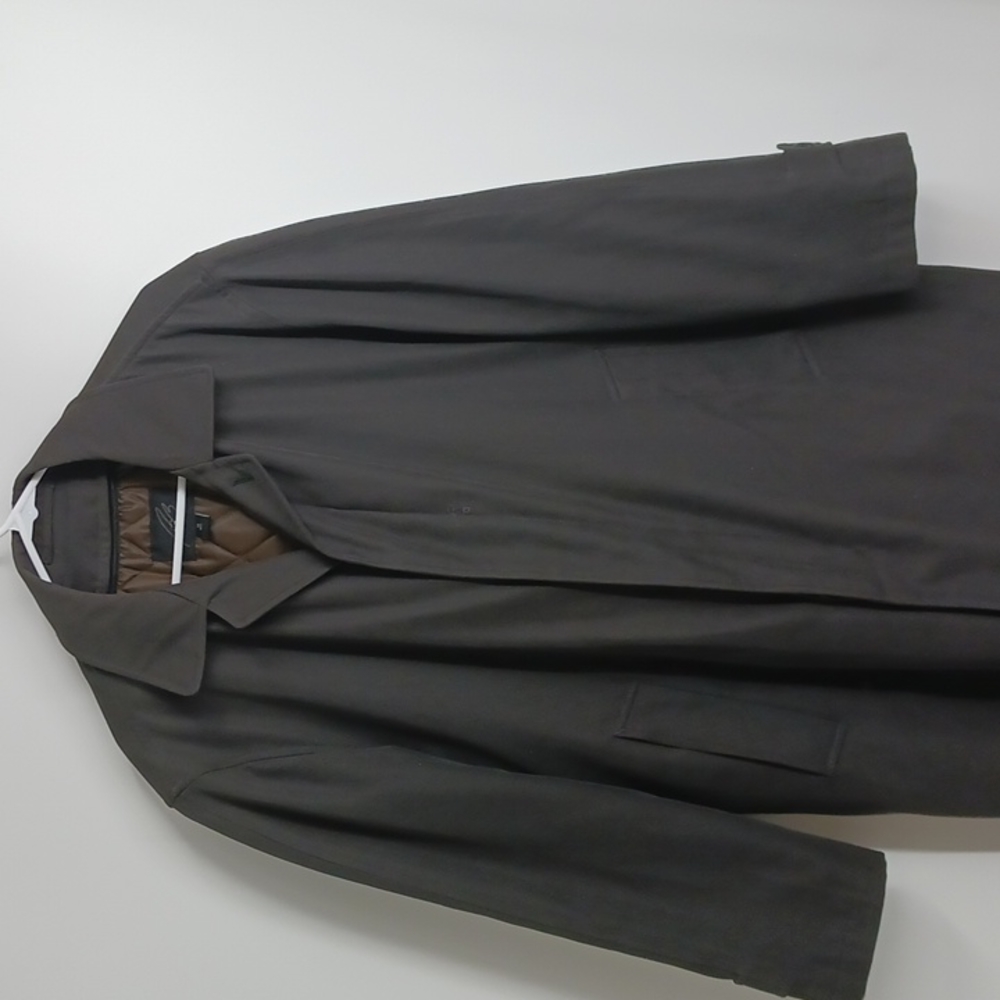 Studio Bill Blass Dark Grey Trench Coat-Sz 38 Reg - Gem